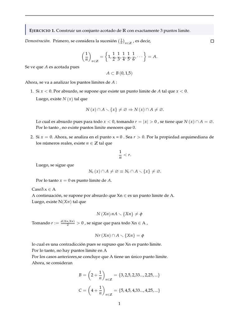 Conjunto acotado y puntos límite en R | PDF | Matemáticas | Conceptos ...