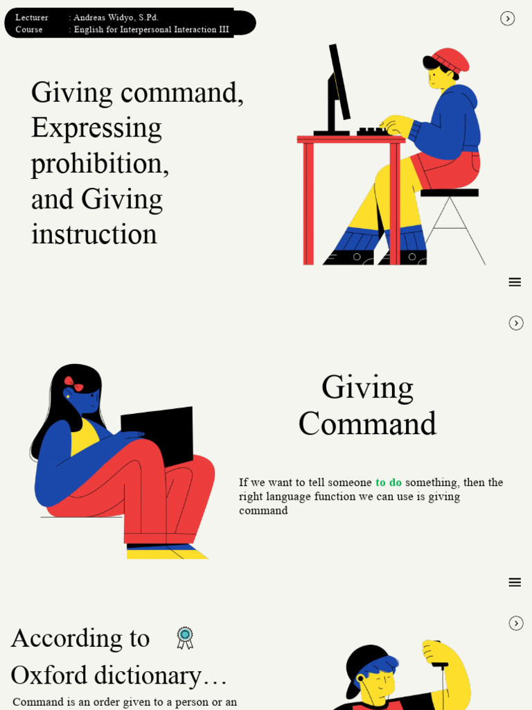 Giving Command, Expressing Prohibition, and Giving Instruction ...