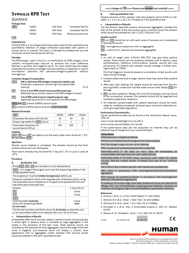 Sifilis RPR Human | PDF | Immunology | Clinical Medicine