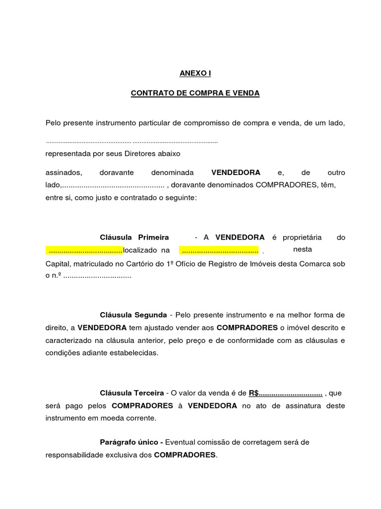 Contrato de Compra e Venda Simples | PDF | Economias | Adjudicação