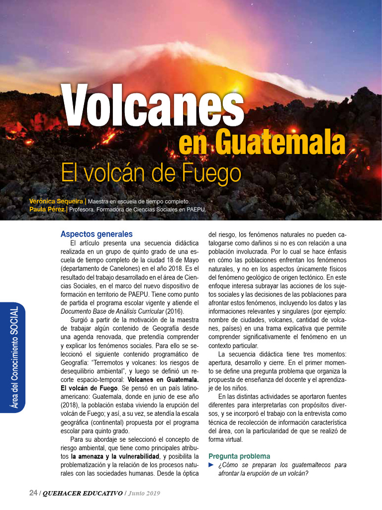 Volcanes en Guatemala. El Volcán de Fuego | PDF | Volcán | Guatemala