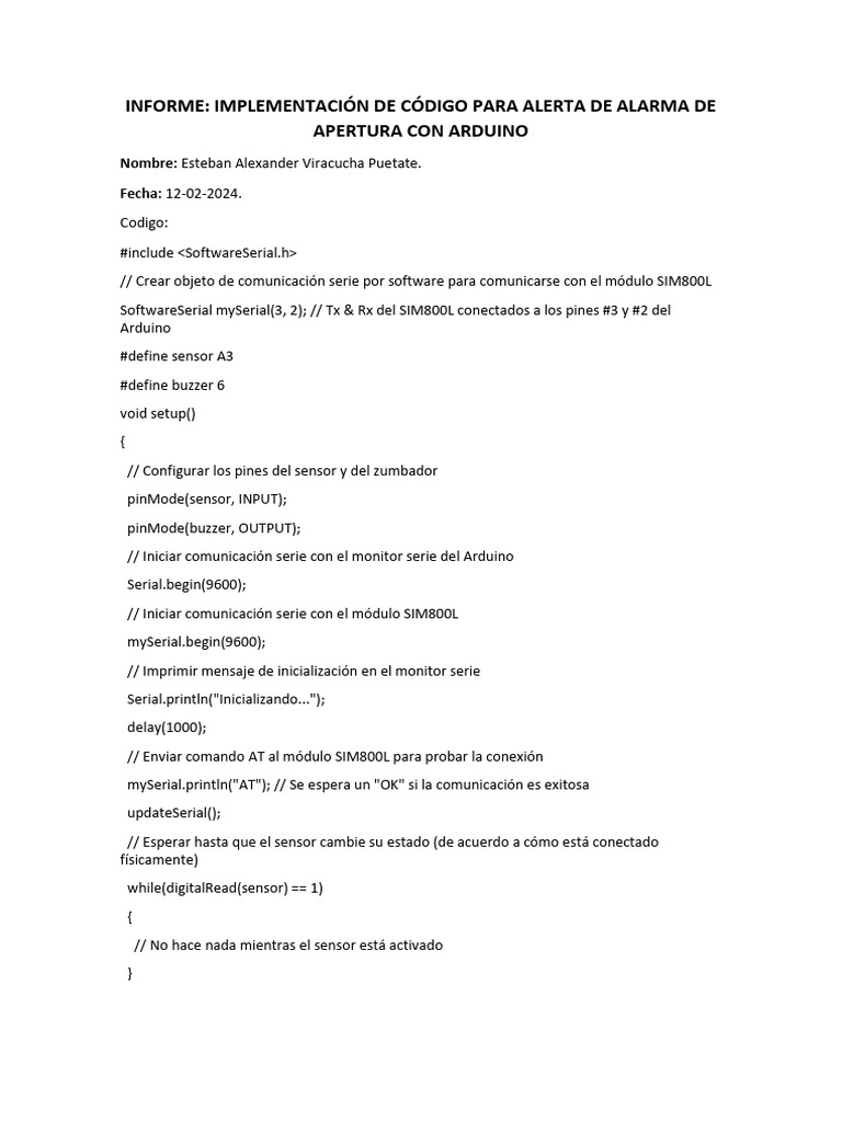 INFORME | PDF | Arduino | Ciencias de la Computación
