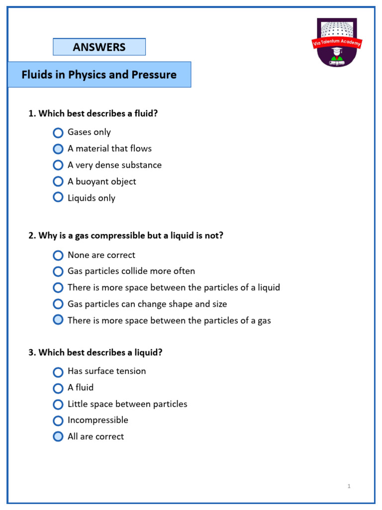 Understanding Fluids and Pressure Concepts | PDF | Pressure | Gases