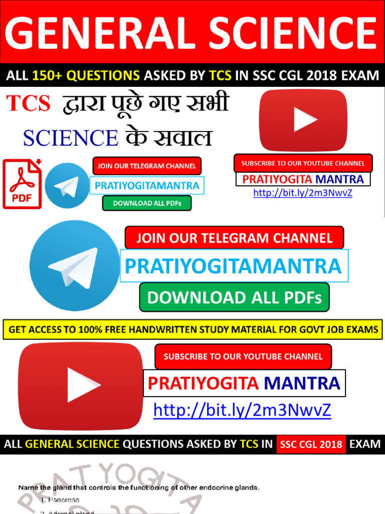 All Science Mcqs Asked by Tcs in SSC CGL 2018 | PDF | Social Network | Computer Mediated ...