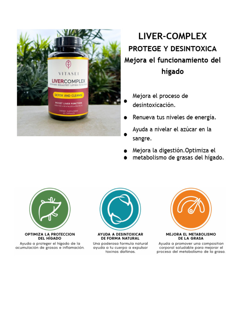 LIVER COMPLEX FICHA TECNICA | PDF | Hígado | Desintoxicación
