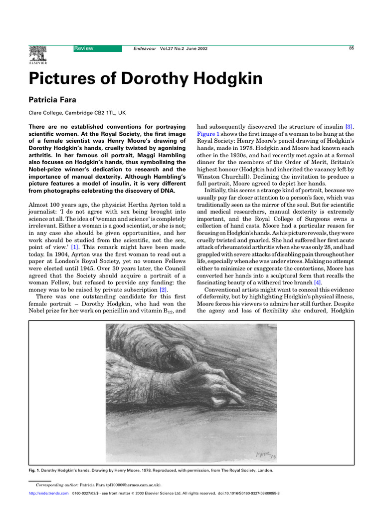 Dorothy Hodgkin: Portraits and Legacy | PDF