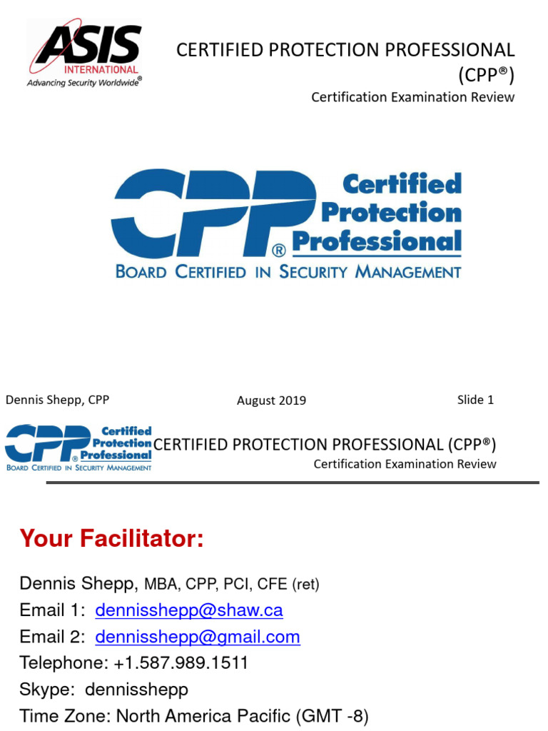 CPP Domain 1 SHEPP | PDF | Risk | Risk Assessment