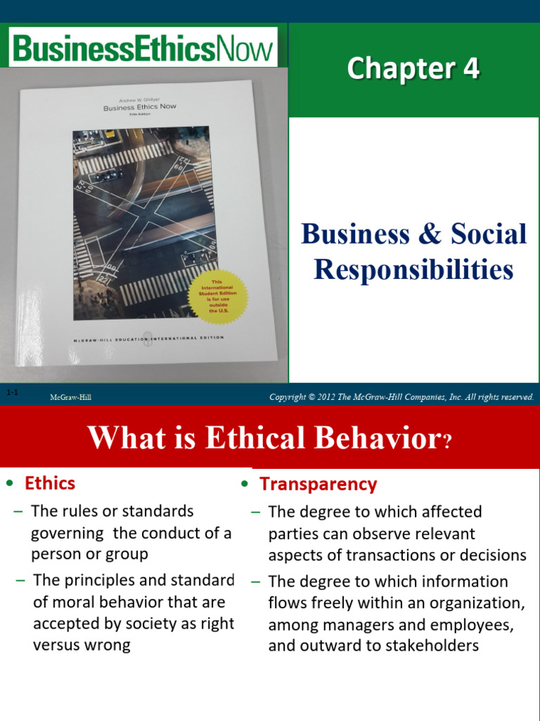 Chapter 4 Business & Social Responsibilities | PDF | Corporate Social ...