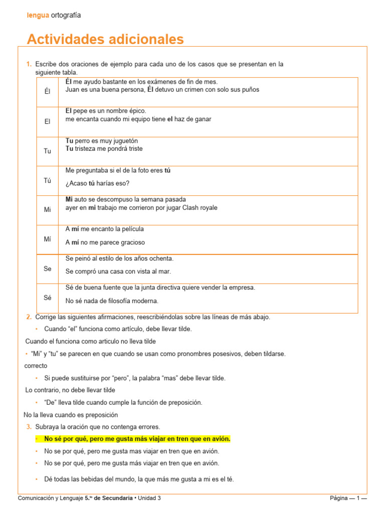 Acentuación Monosilabos | PDF