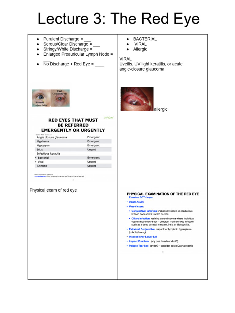 Red Eye Conditions and Treatments Guide | PDF | Clinical Medicine ...