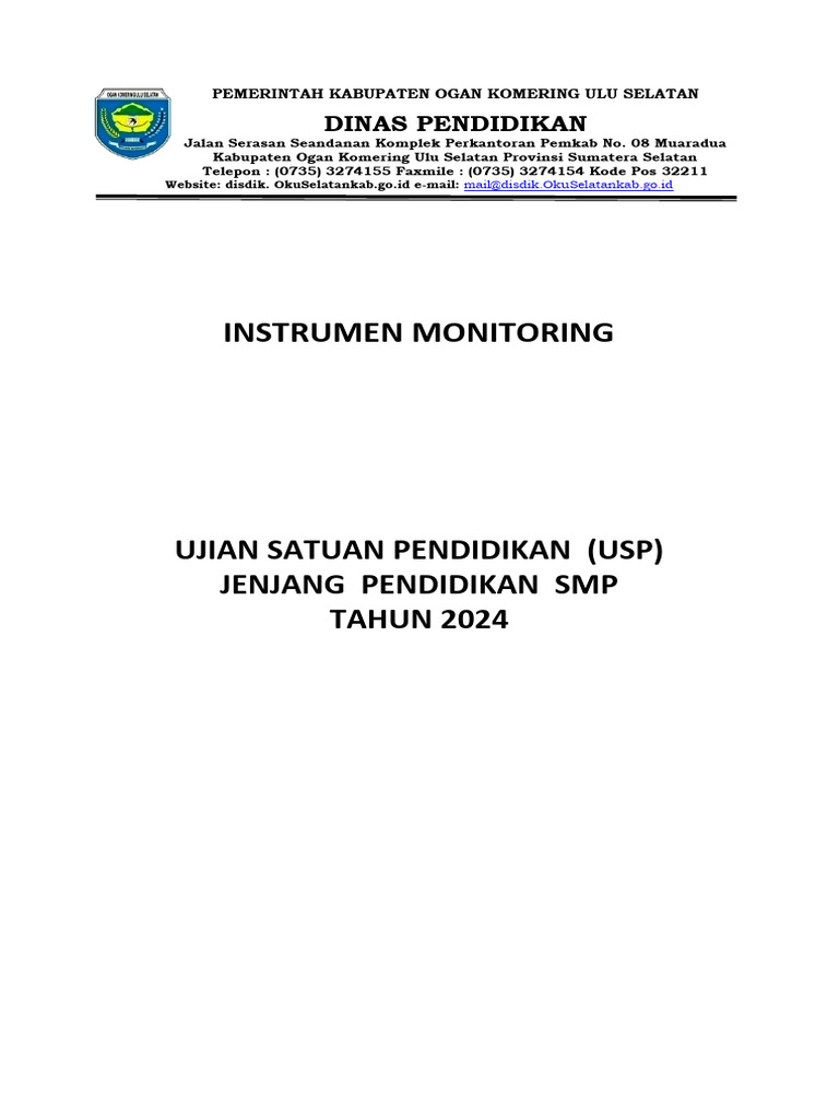 Instrumen Monev Usp 2024 | PDF