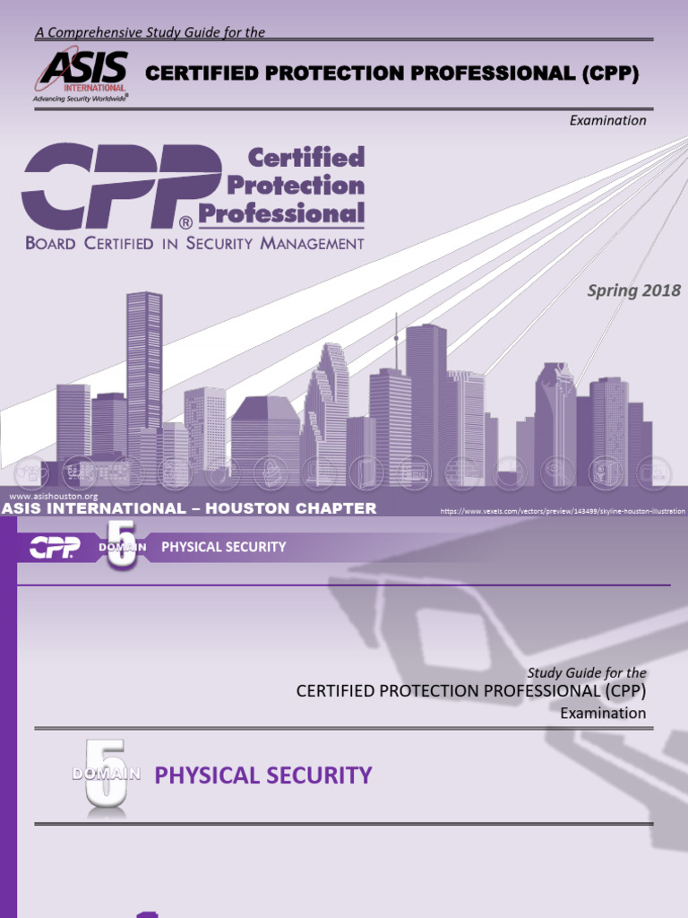 Cert Review, CPP, 2018, Domain 5 | PDF | Physical Security | Biometrics