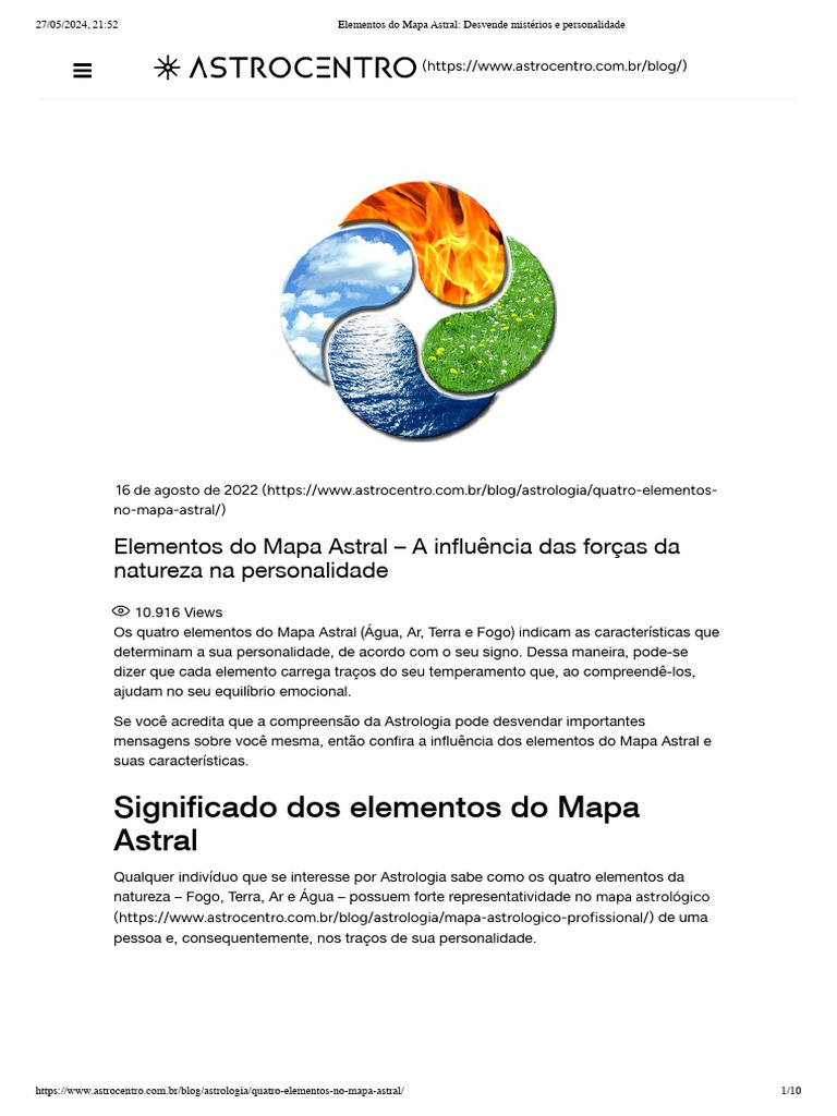 Elementos do Mapa Astral_ Desvende mistérios e personalidade | Download grátis PDF | Horóscopo ...