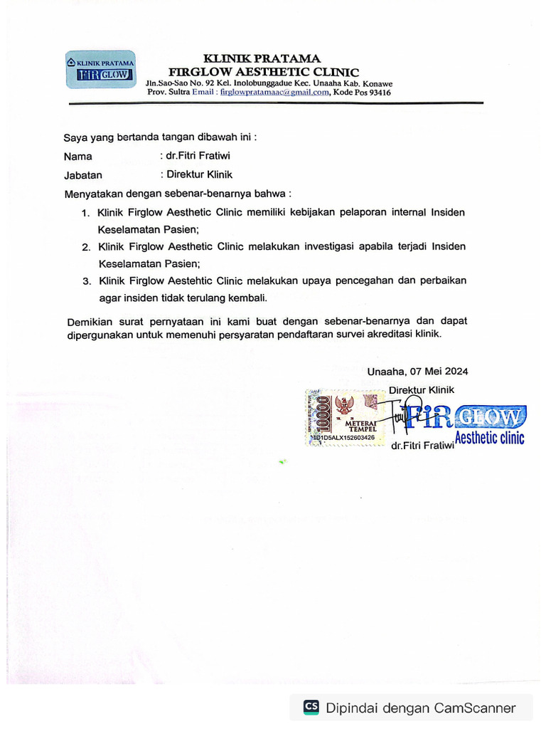 Pernyataan IKP Klinik | PDF