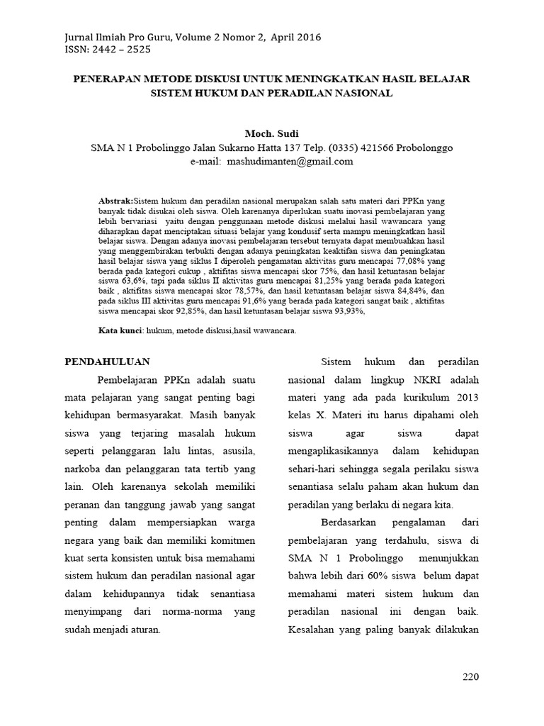 Metode Diskusi Tingkatkan Hasil Belajar Hukum | PDF