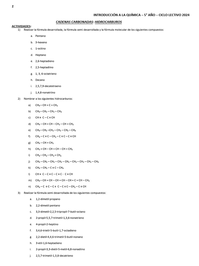 Act. Cadenas Carbonadas (HC) | Descargar gratis PDF | Compuestos de ... Act. Cadenas Carbonadas (HC) | Descargar gratis PDF | Compuestos de ...