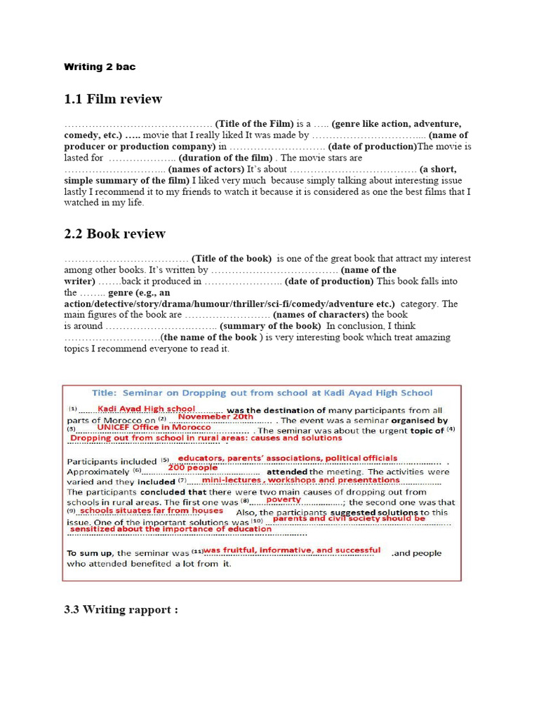 Writing 2 Bac | PDF | Home & Garden | General Fiction
