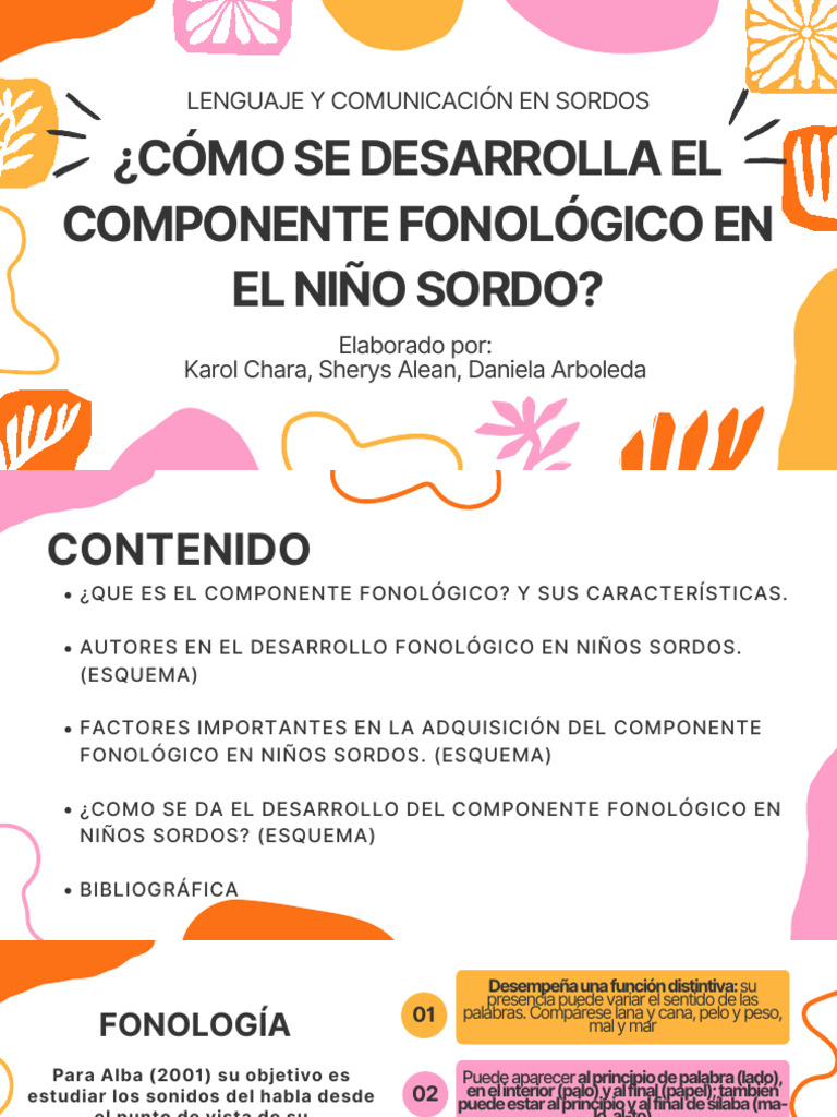 ¿Cómo Se Desarrolla El Componente Fonológico en El Niño Sordo ... ¿Cómo Se Desarrolla El Componente Fonológico en El Niño Sordo ...