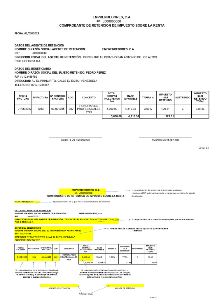 Formato de Retencion en Excel Ut 040 | PDF | Economias | Servicios ...