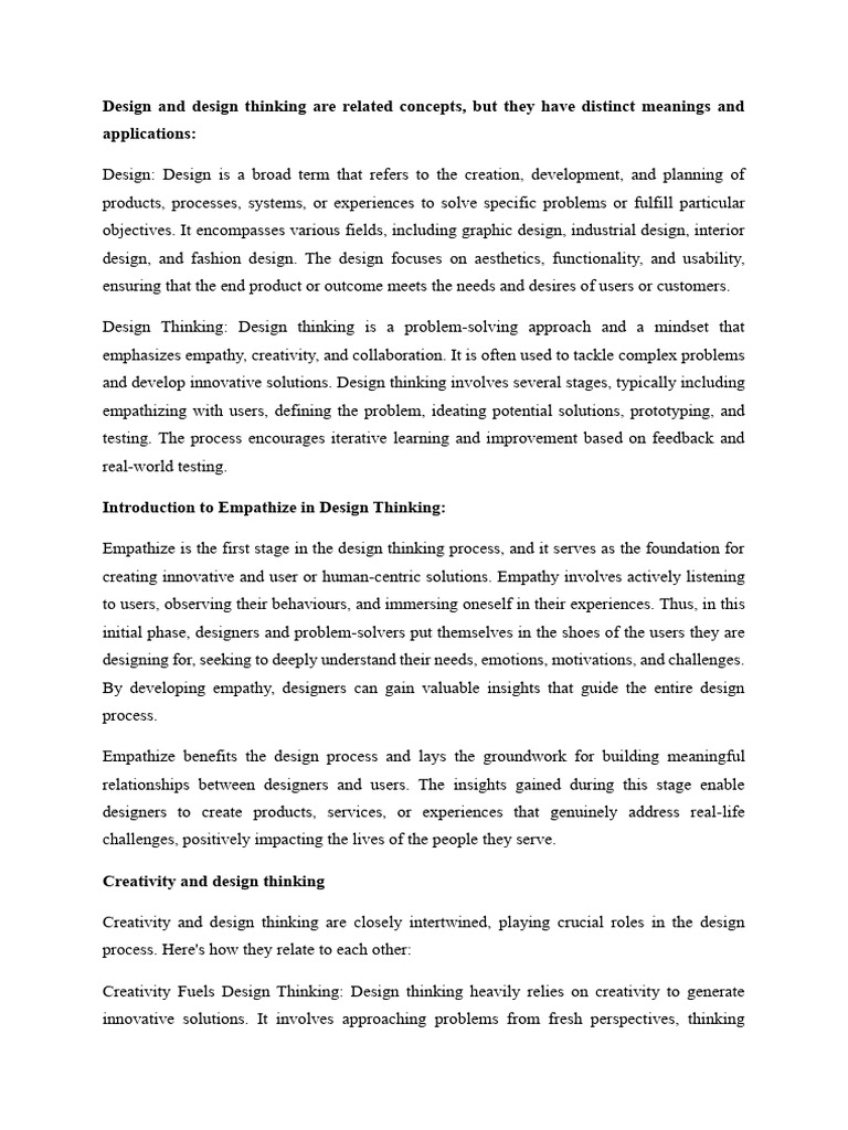 Design Thinking | PDF | Design Thinking | Creativity