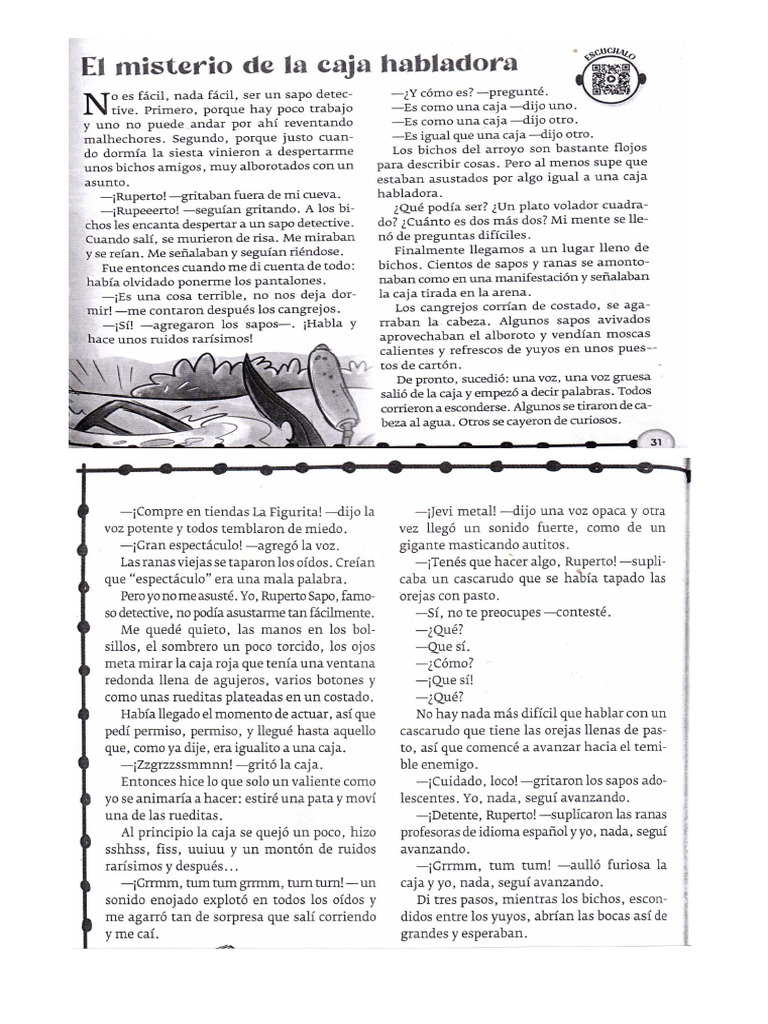 Cuento El Misterio de La Caja Habladora | PDF