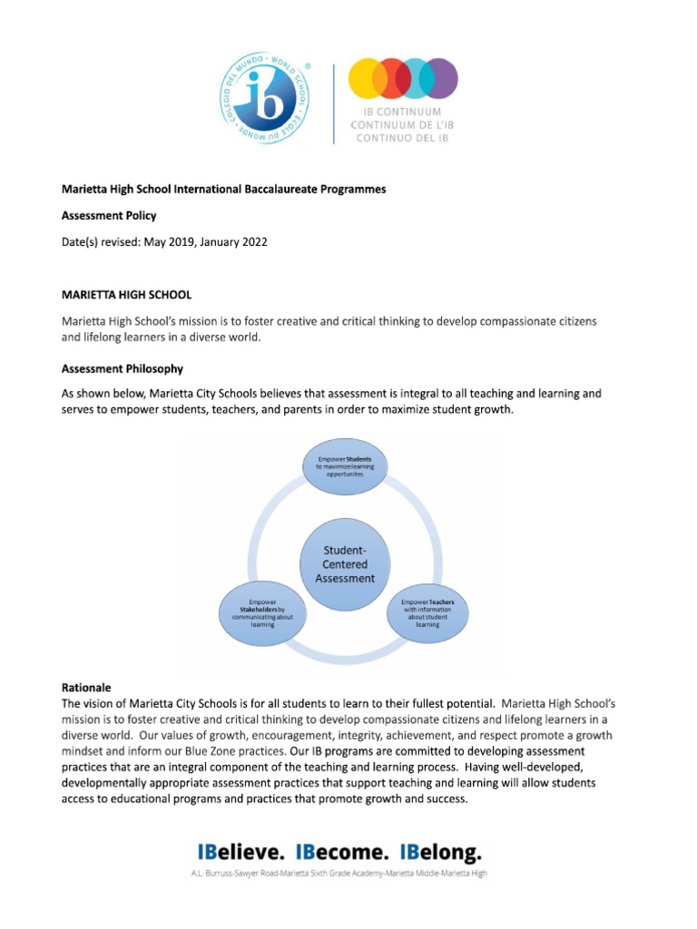 Mhs Assessment Policy Sy21-22 | PDF