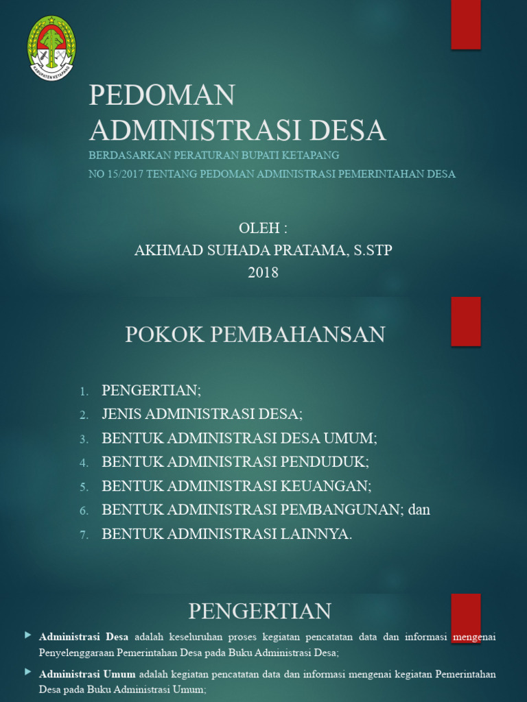 Pedoman Administrasi Desa 2017 | PDF
