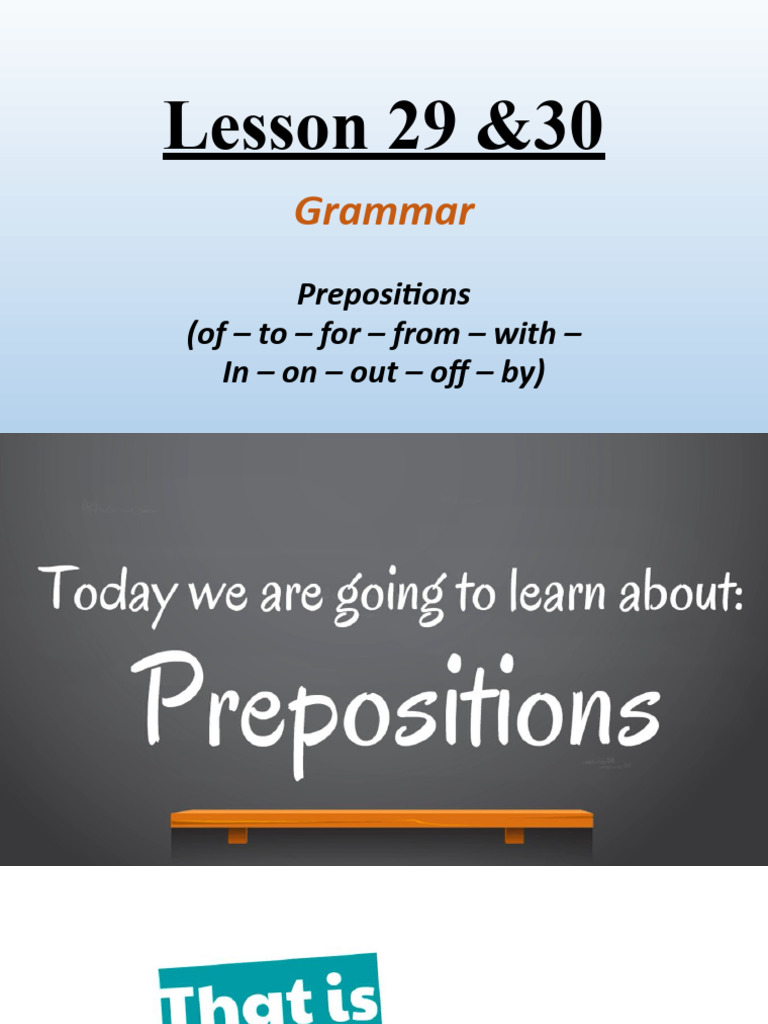 L29 - Prepositions | PDF