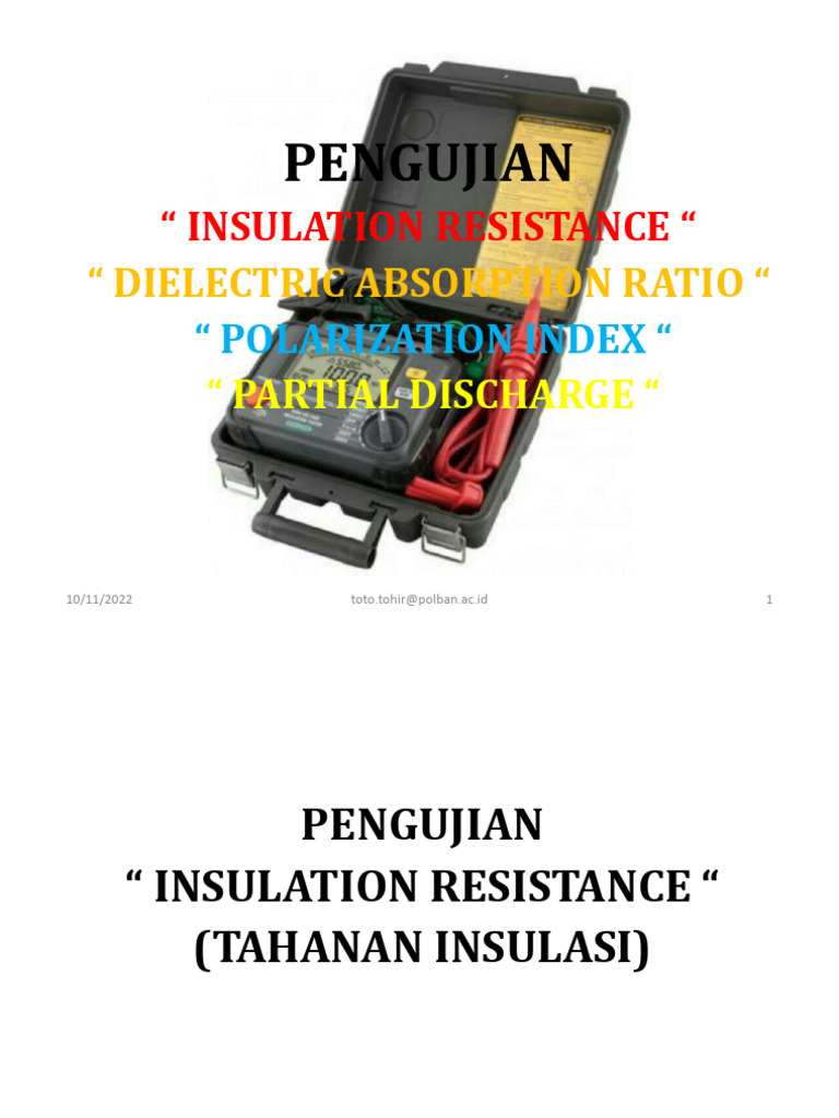 Pengujian IR, DAR, PI & PD | PDF