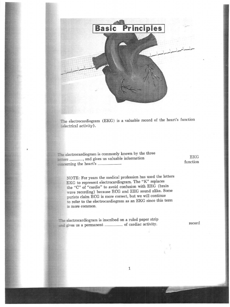 Basic Principle for ECG-1 | PDF