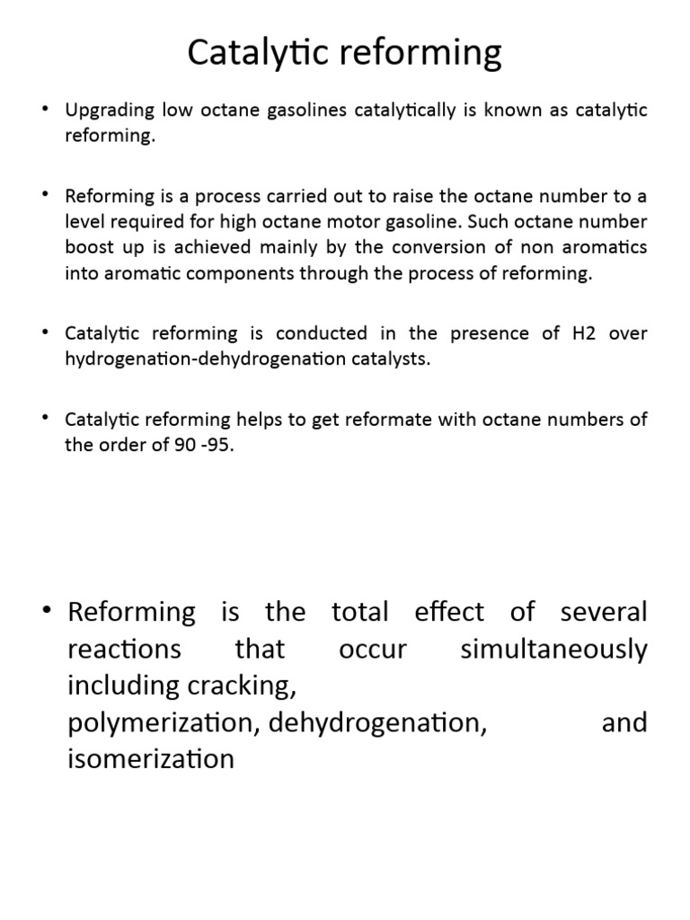 Catalytic Reforming and Alkylation Process | PDF | Catalysis | Chemical ...