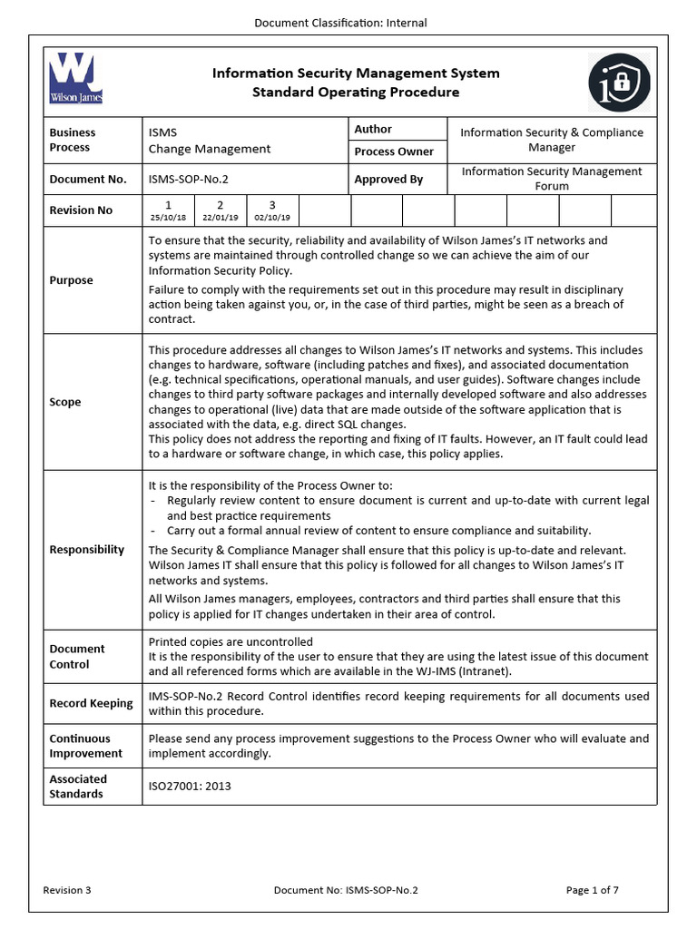 2 Change Management | PDF | Information Security | Computing