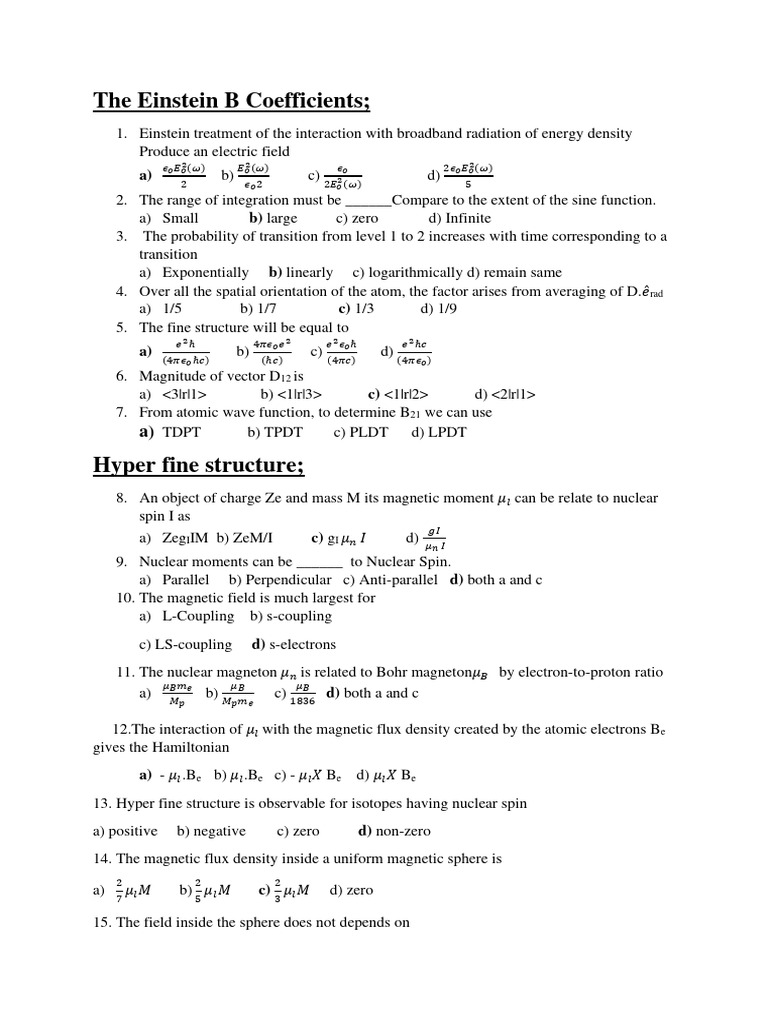 Quantum Mechanics Exam Prep | PDF | Electron | Physics