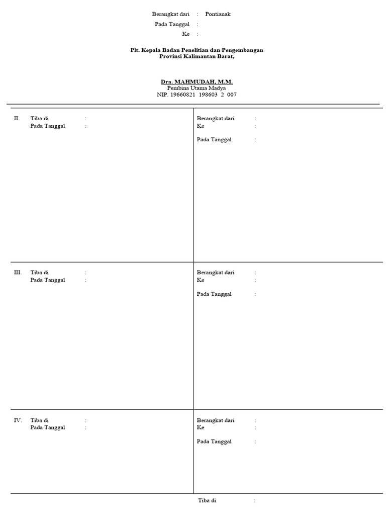 Lembar Pengesahan SPPD Kosong | PDF