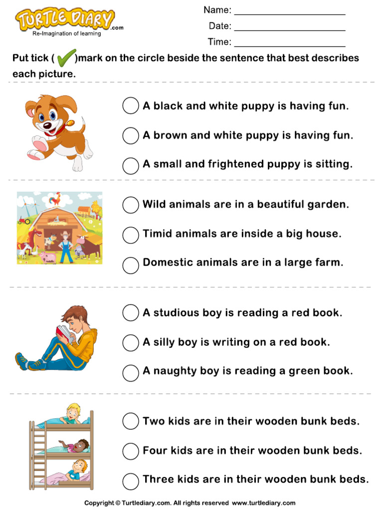 Describe Pictures With Sentences | PDF
