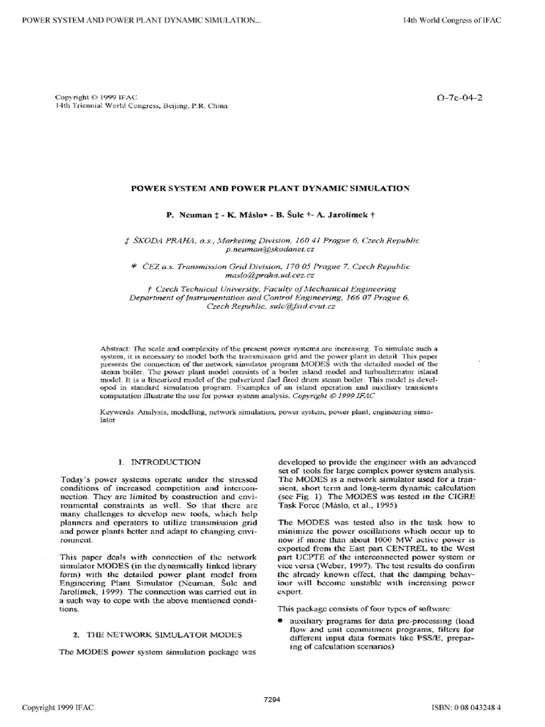 Power System & Power Plant Dynamic Simulation | PDF | Boiler | Combustion