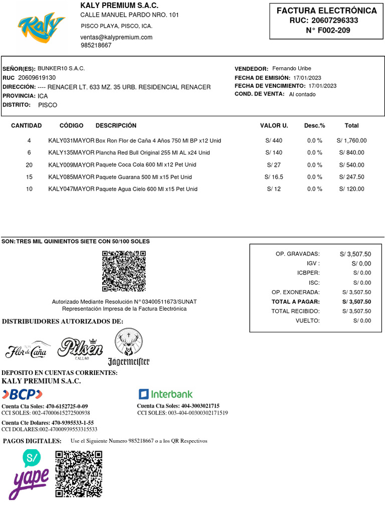 Factura - A4 2091674228418 | PDF | Tecnología bancaria | Pagos