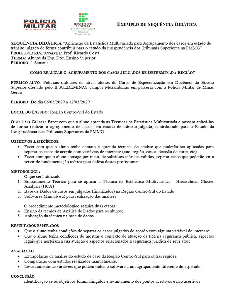Modelo de Sequencia Didática | PDF | Estado | Estatísticas