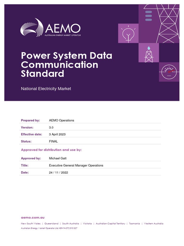AEMO Standard For Power System Data Communications | Download Free PDF ...