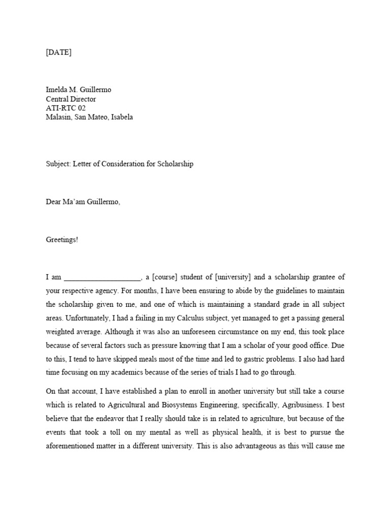 Consideration Letter (Commission) | PDF