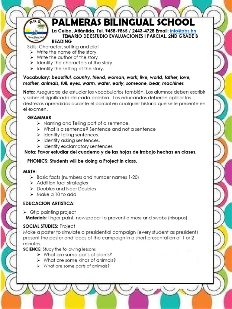 PBS Elementary Study Guide 2nd B | PDF | Lectura (proceso)