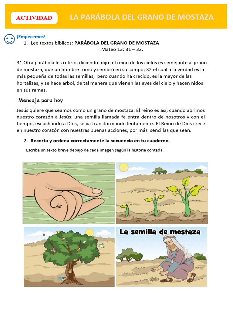 Parábola del Grano de Mostaza: Enseñanza | PDF