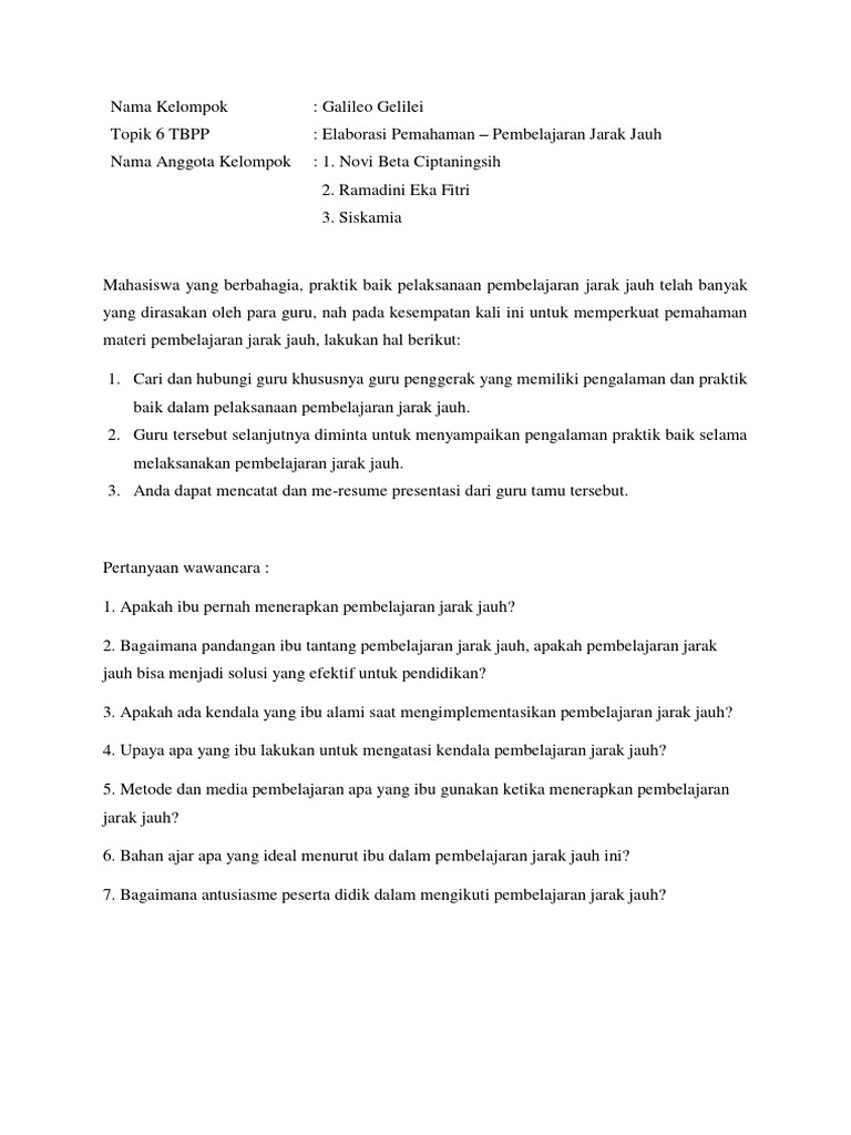 Pembelajaran Jarak Jauh: Tantangan dan Solusi | PDF | Karier & Perkembangan