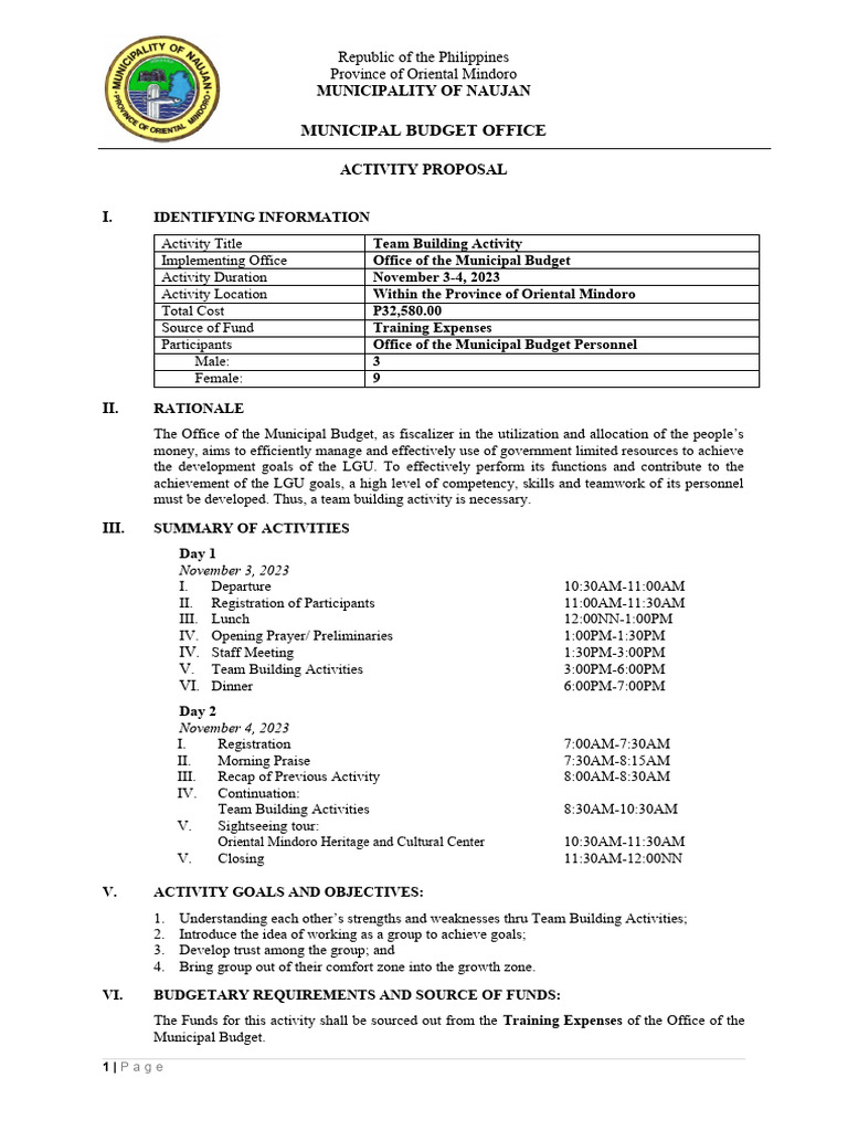 Activity Proposal Team Building MBO (2023) | Download Free PDF | Economies