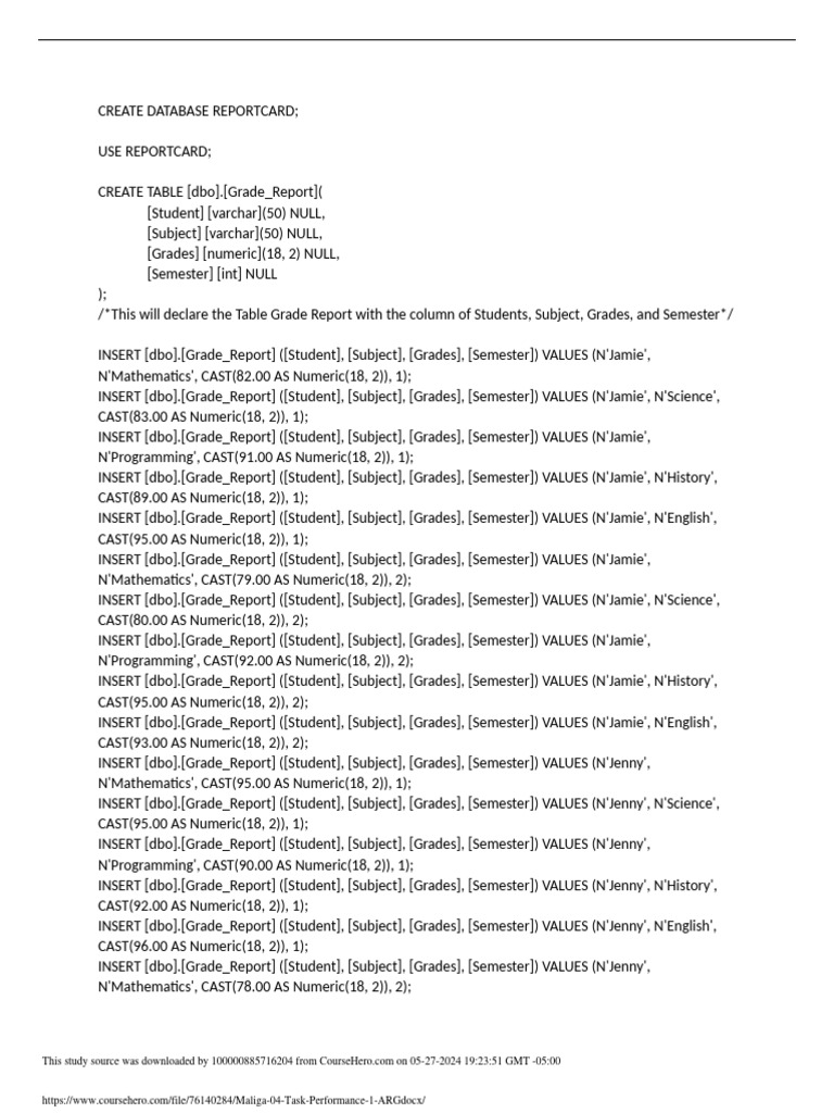 Maliga 04 Task Performance 1 ARG | PDF | Data | Information Retrieval