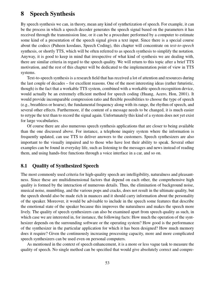 Text to Speech Synthesis TTS | Download Free PDF | Speech Synthesis | Phoneme