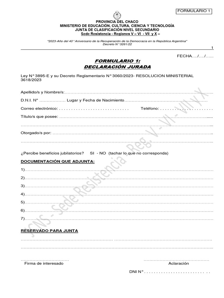 FORMULARIO 1 (1) | PDF