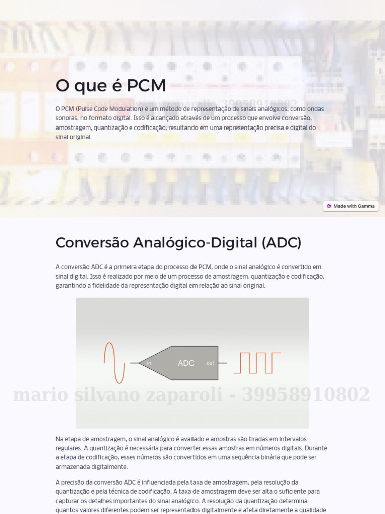 Entendendo o PCM: Conversão e Qualidade | PDF | Conversor de analógico ...