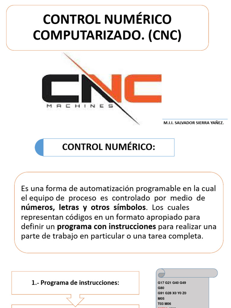 CONTROL NUMÉRICO COMPUTARIZADO (CURSO) | PDF | Control numerico
