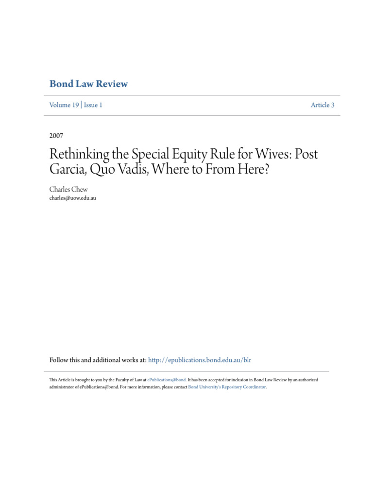 Special Equity Rule for Wives Explained | PDF | Guarantee | Surety